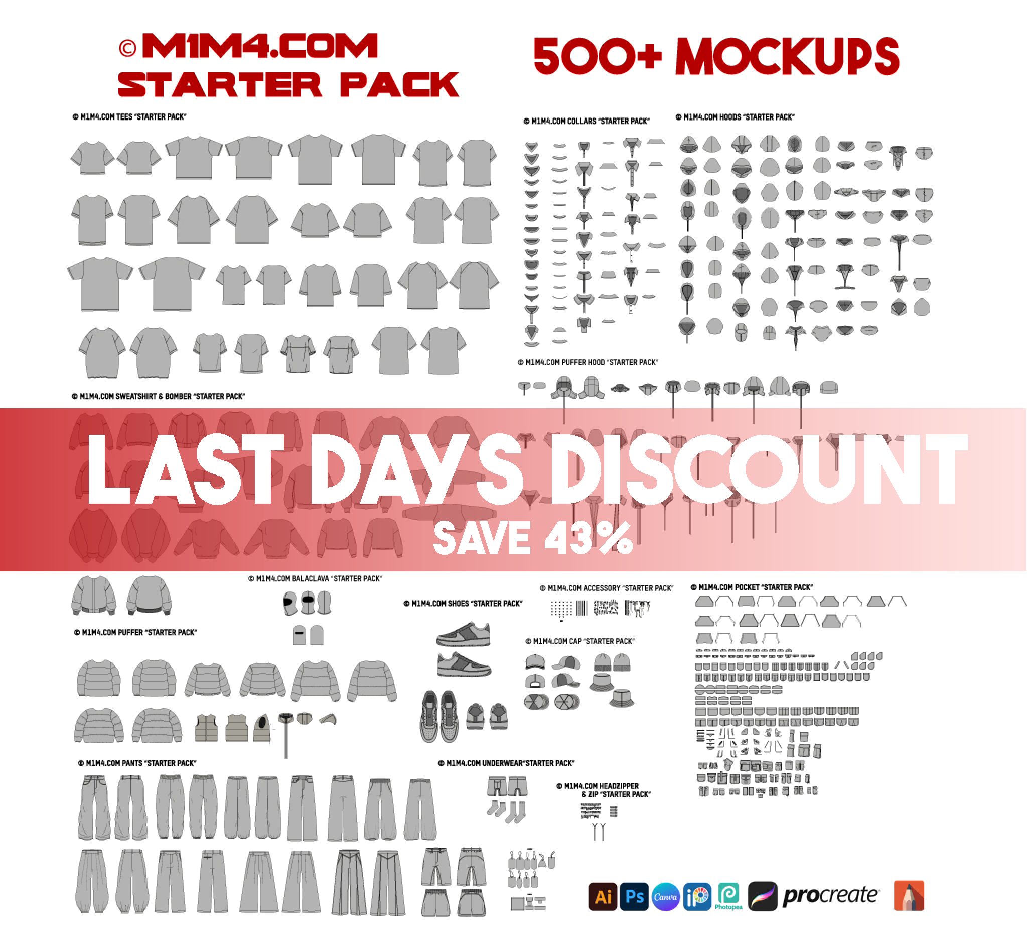 M1M4 STARTER PACK 'Create your mockup in seconds'